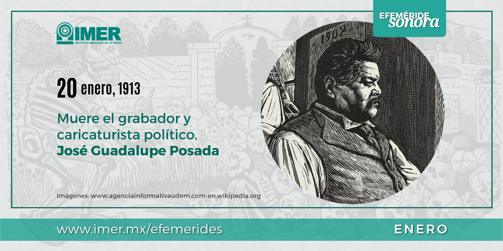 20 de enero de 1913 muere José Guadalupe Posada – IMER